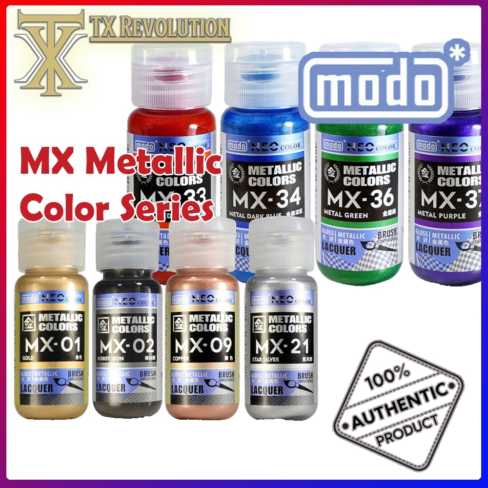 modo metallic MX Colors Solvent Based Model Paint LACQUER NEO 油性 模型油 摩多製漆所 硝基漆 金屬色 30ml | Shopee ...