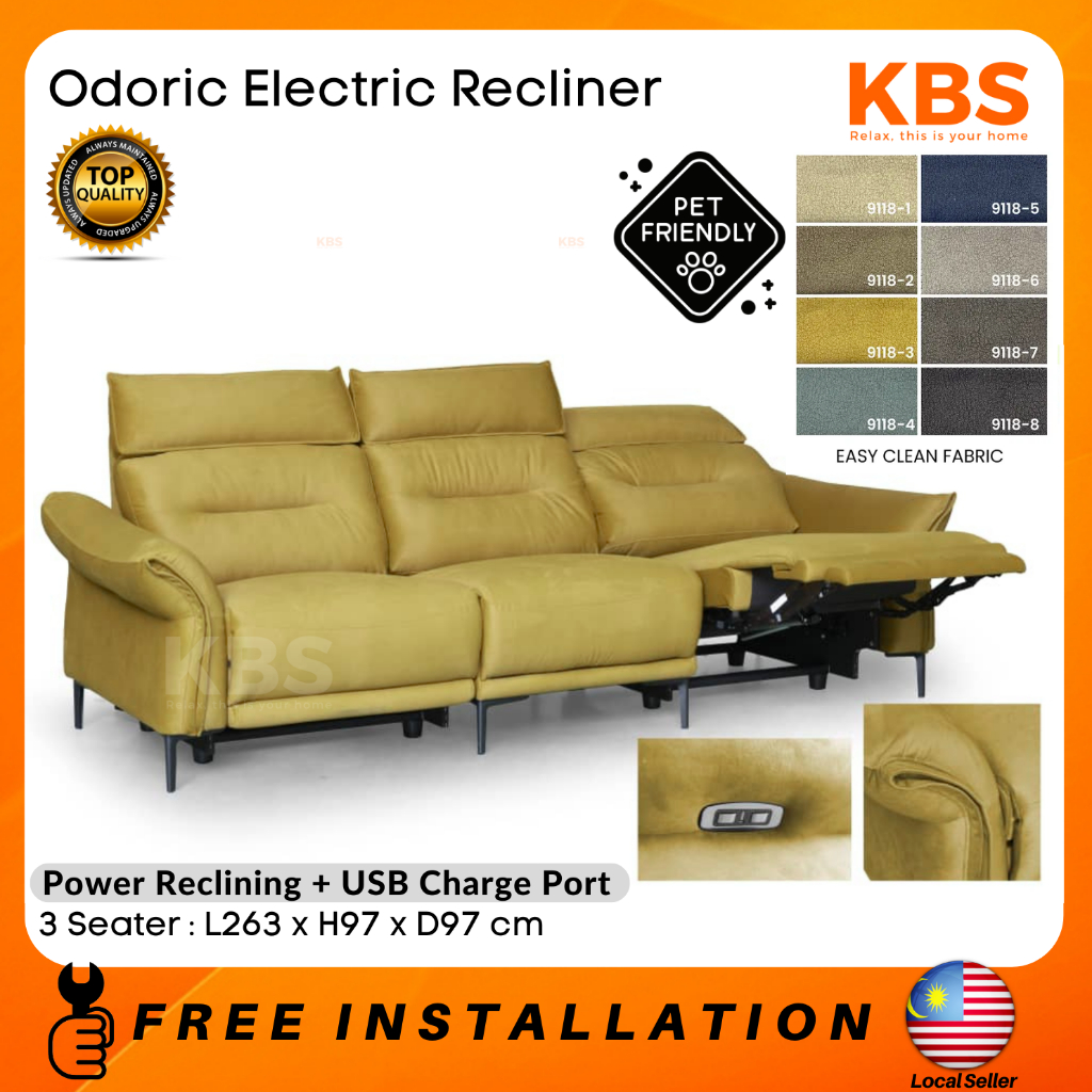 (FREE Installation+Shipping) KBS Odoric Electric Incliner Sofa / 3 ...