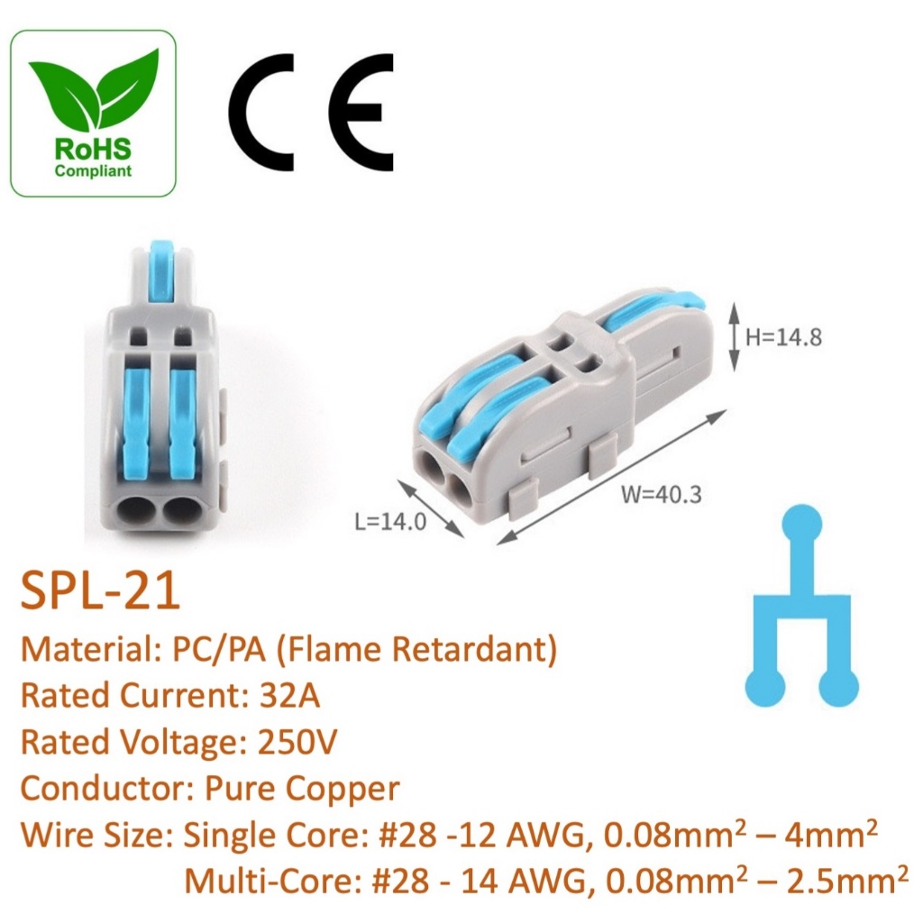 (1 and 2 pcs) SPL and PCT Fast Wire Connector Reusable Terminal ...