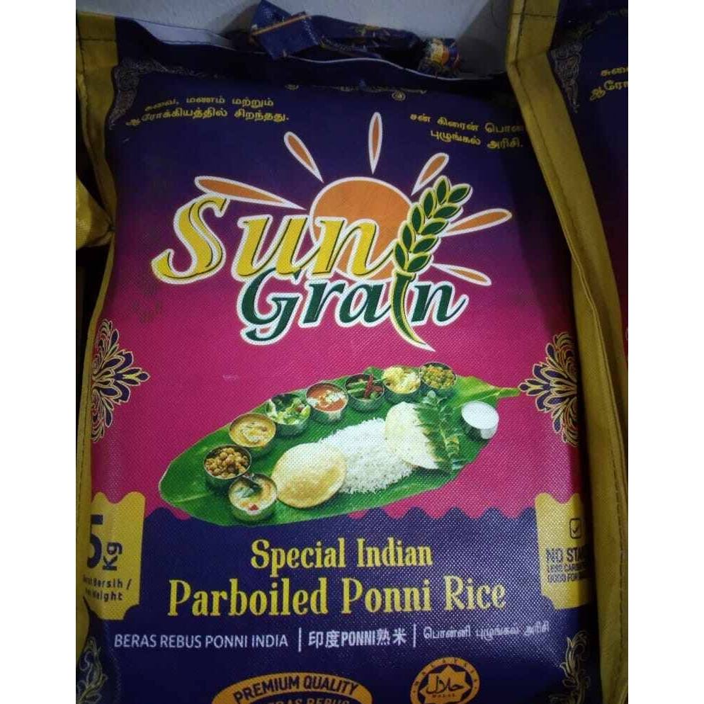 SUN GRAIN PARBOILED PONNI RICE 5kg/10kg | Shopee Malaysia