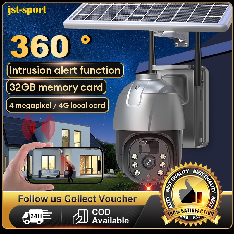 4G SIM Card/Wifi 3MP CCTV Camera Solar Powered Battery Waterproof 360 ...