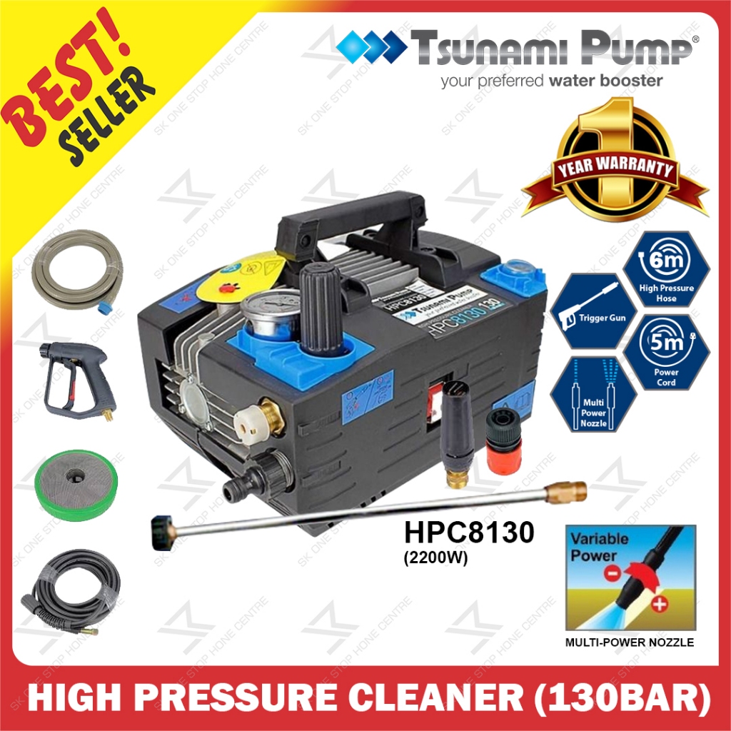 Tsunami 130 BAR HPC 8130 HIGH PRESSURE CLEANER 2200W | Shopee Malaysia