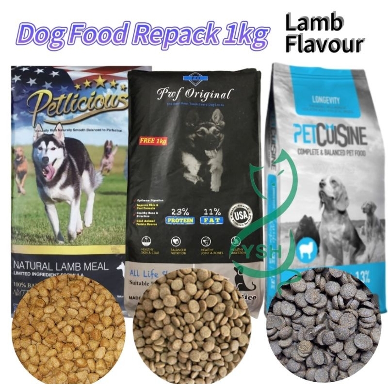 Repack Dry Dog Food 1 Kg Lamb Flavour (1 kg ) | Shopee Malaysia