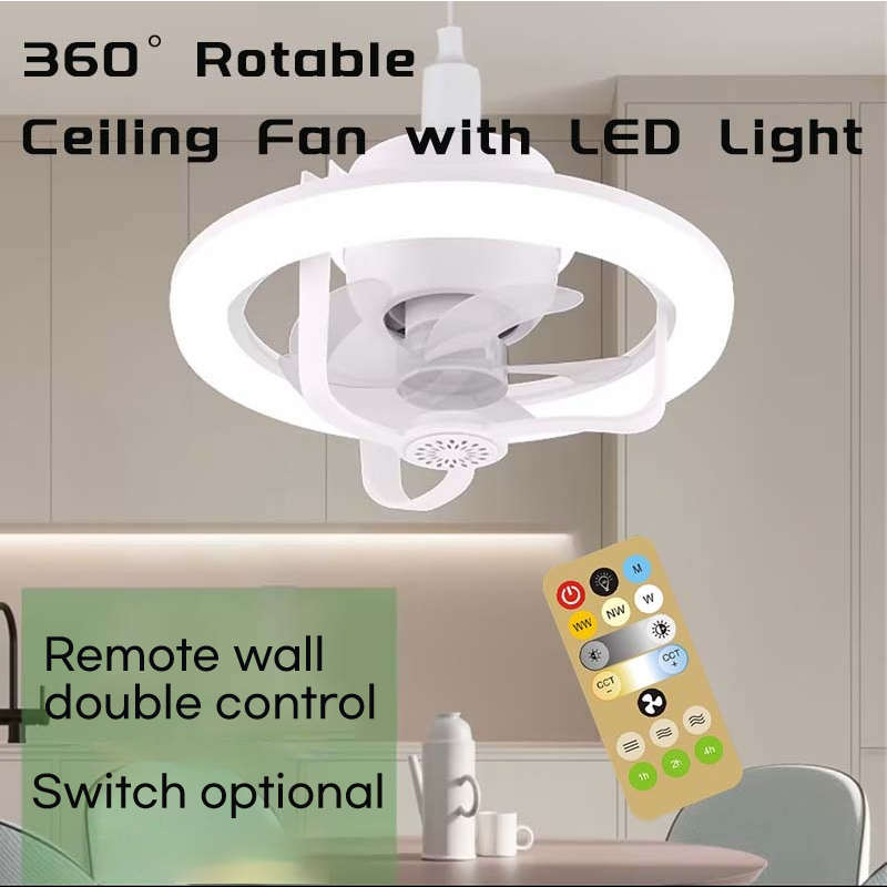 【READY】60W Quiet Ceiling Fan with LED Light 360°Rotable Large Air ...