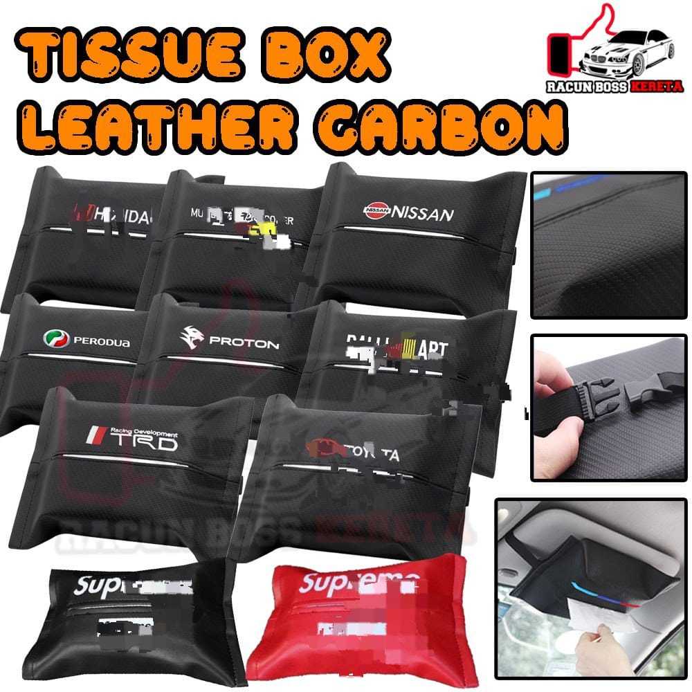 CAR LEATHER TISSUE BOX TISU BOX KOTAK TISU KERETA BANDAGE/PLACEMENT ...