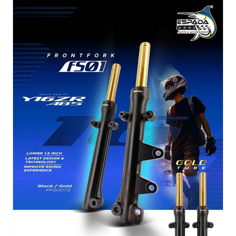 Espada Y16 ABS Lower Fork Front Fork Black Gold | Shopee Malaysia