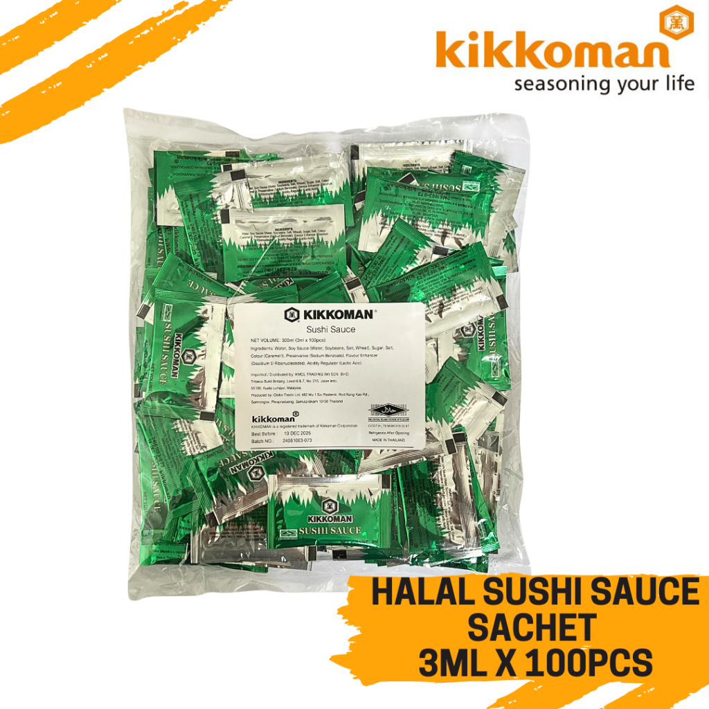 [Kikkoman Halal] Sushi Soy Sauce Sachet (3ml x 100pcs) *Halal* *Ready ...