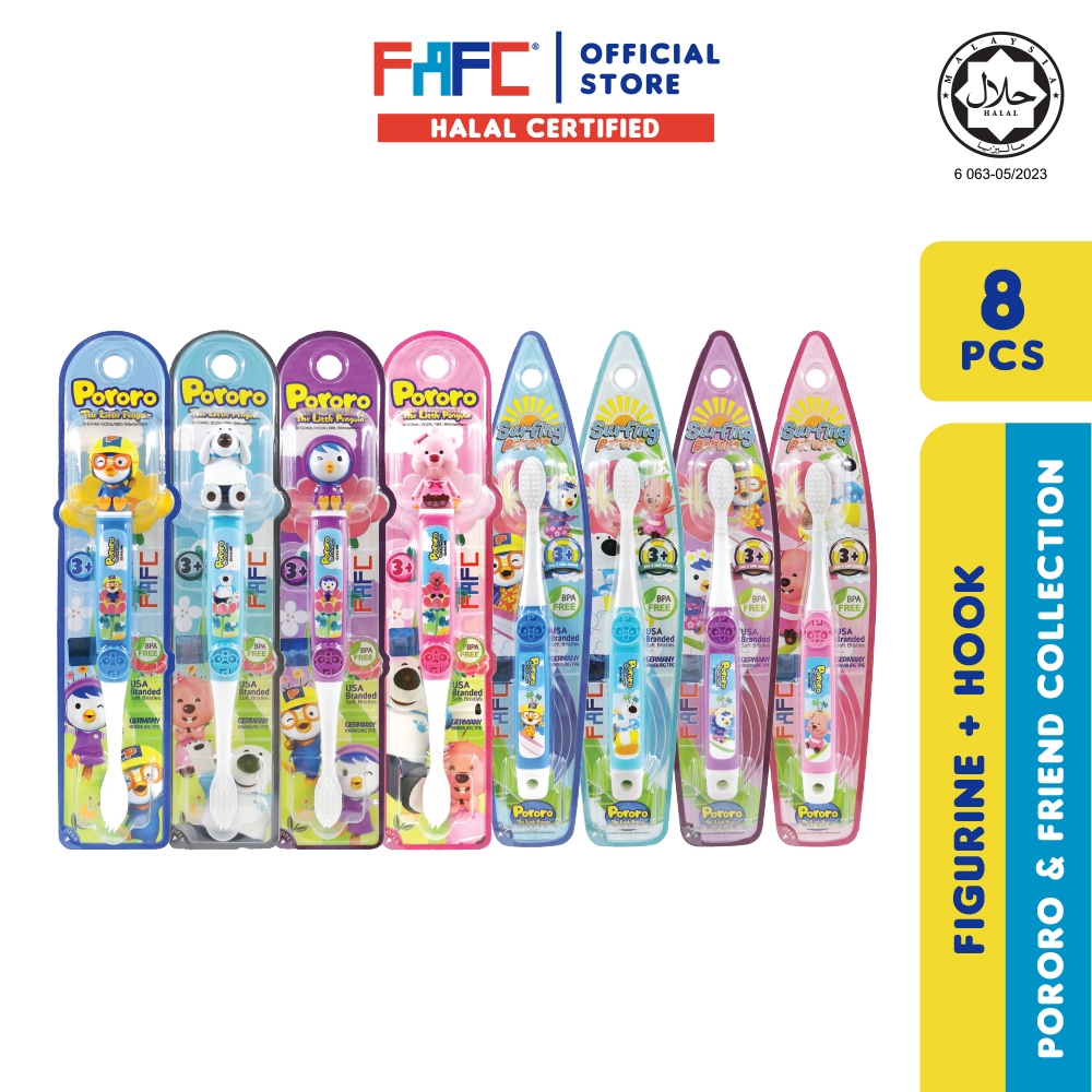 FAFC Pororo & Friends Collection Kids Toothbrush Age 3+ (8 Pcs ...