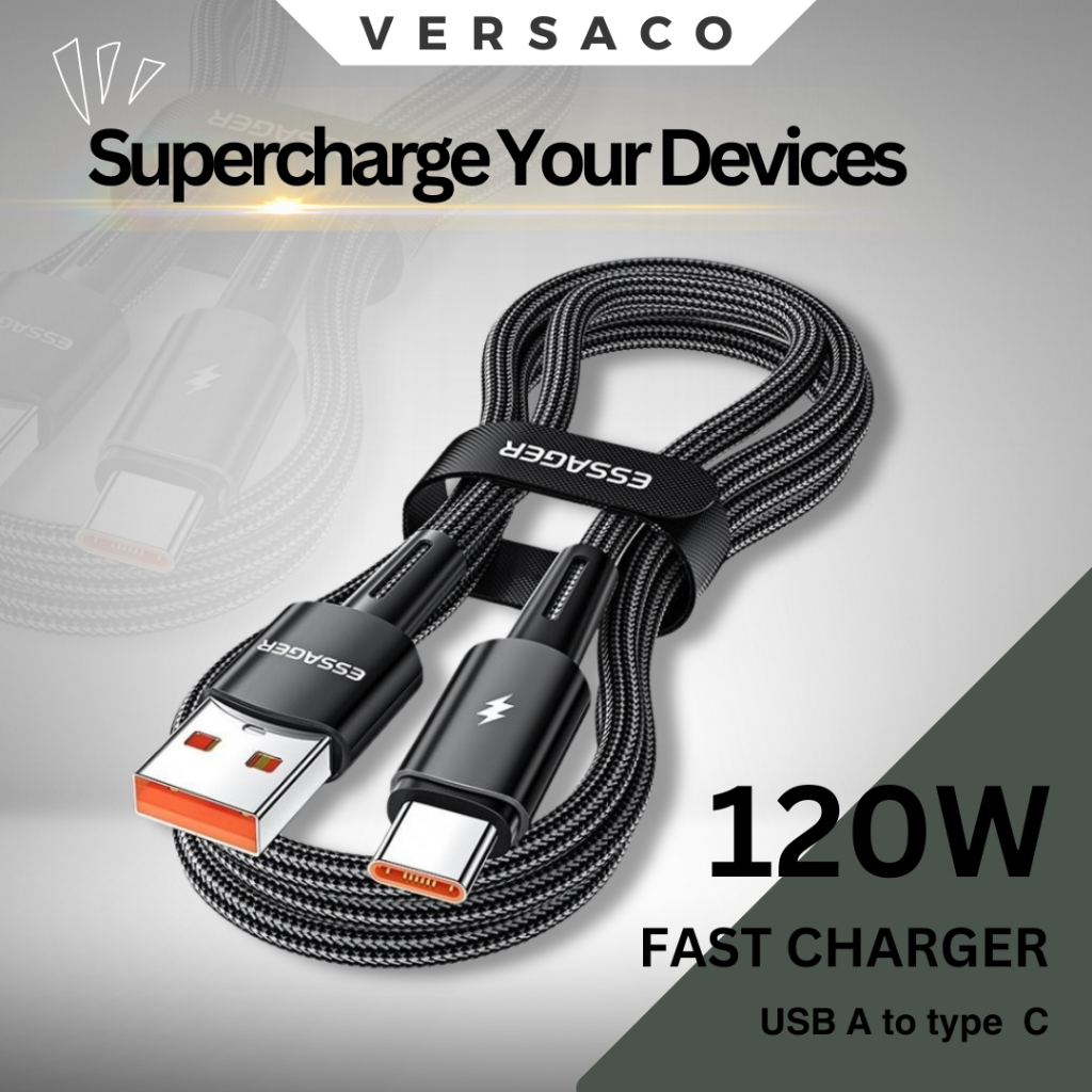 ESSAGER Fast Lane Cable: 120W USB-C Charging Solution/CAS USB/jenis C ...