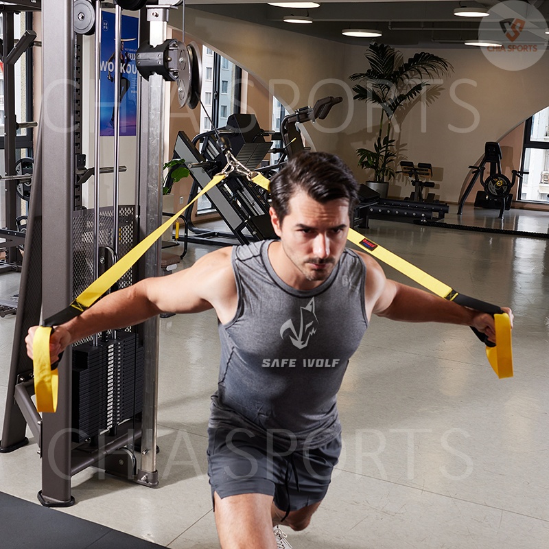 Long Strap Cable Attachment (pair) Handle Stirrup Grip Chest Pec Fly ...