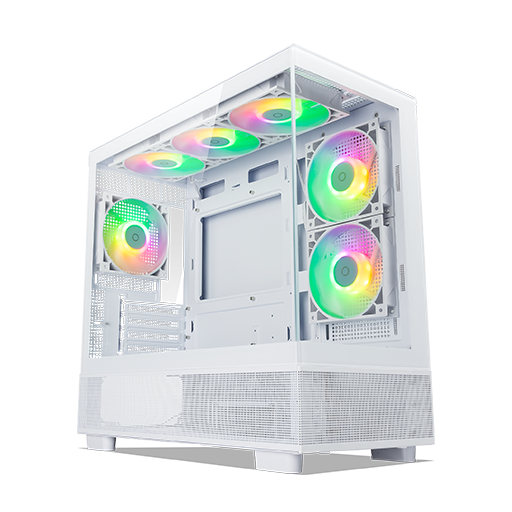 TECWARE INFINITY M ARGB M-ATX PC CASE - BLACK / WHITE (INCLUDED 6 ARGB ...