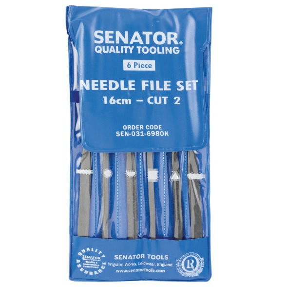 Senator 160mm(6.1/2") 6 Piece Second Cut Assorted Needle File Set ...