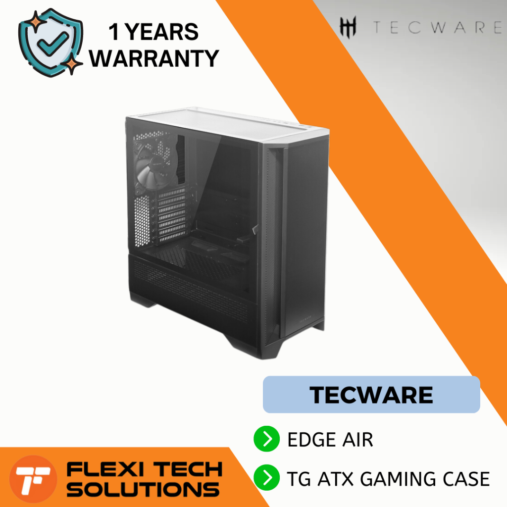 Flexi Tech Tecware Edge Air TG ATX Gaming Case - Black | Shopee Malaysia