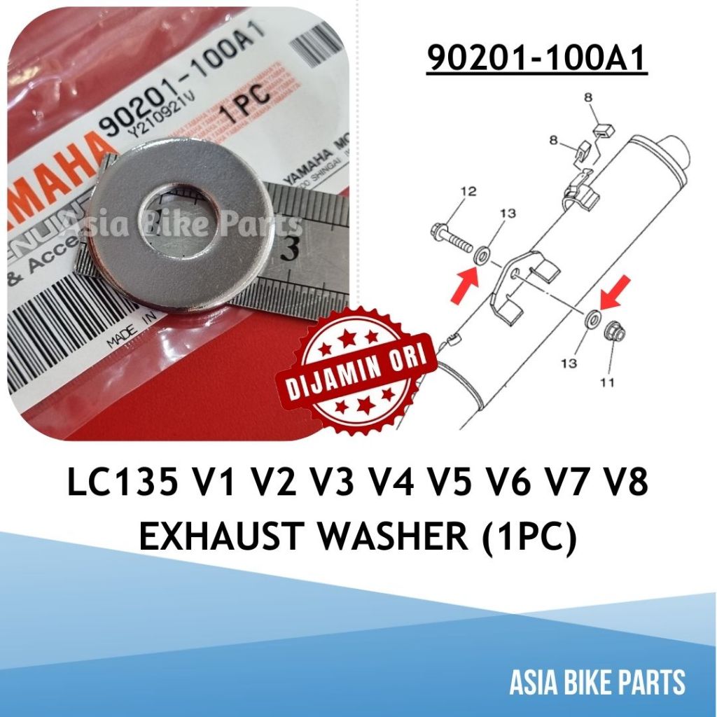 Yamaha Original LC135 V1 V2 V3 V4 V5 V6 V7 V8 Exhaust Washer / Y125ZR ...