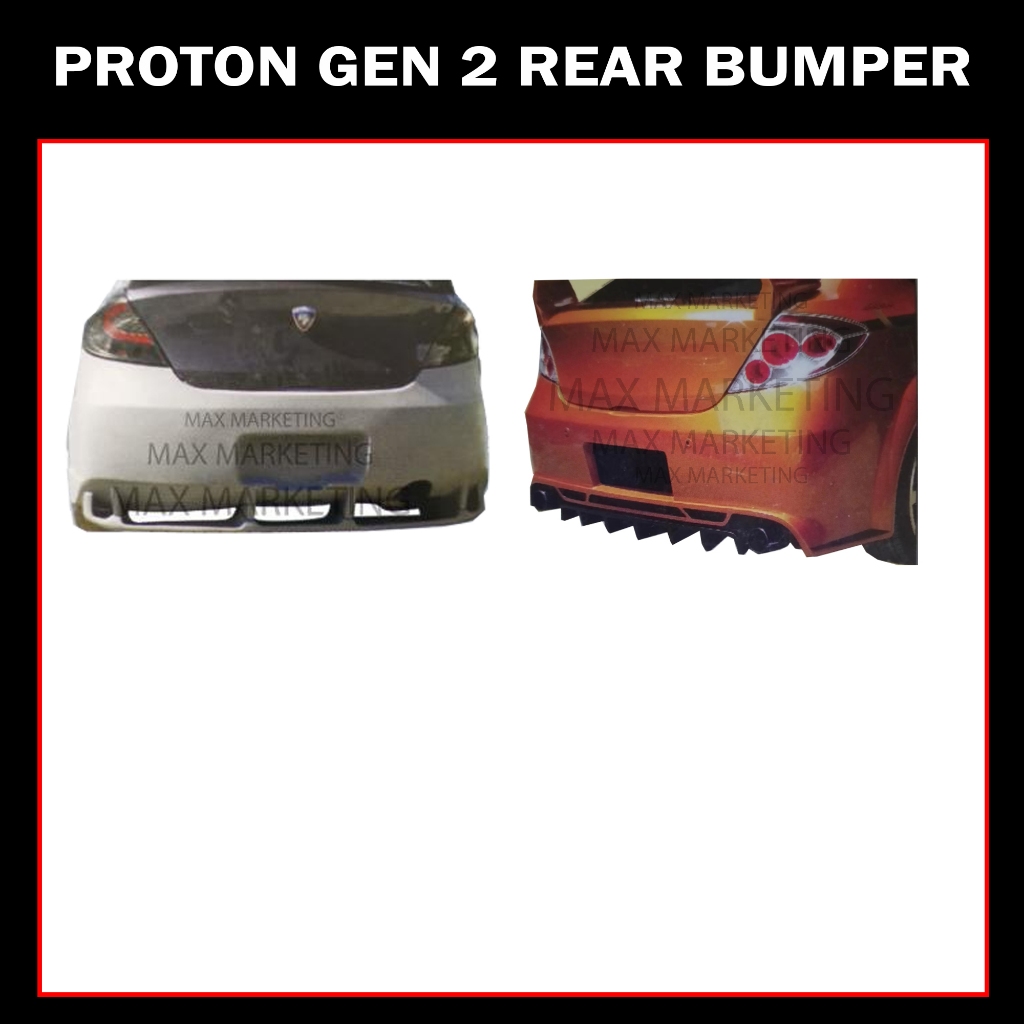 PROTON GEN2 GEN 2 REAR BUMPER CHARGE SPEED / EVO 10 FIBERGLASS BODYKIT ...