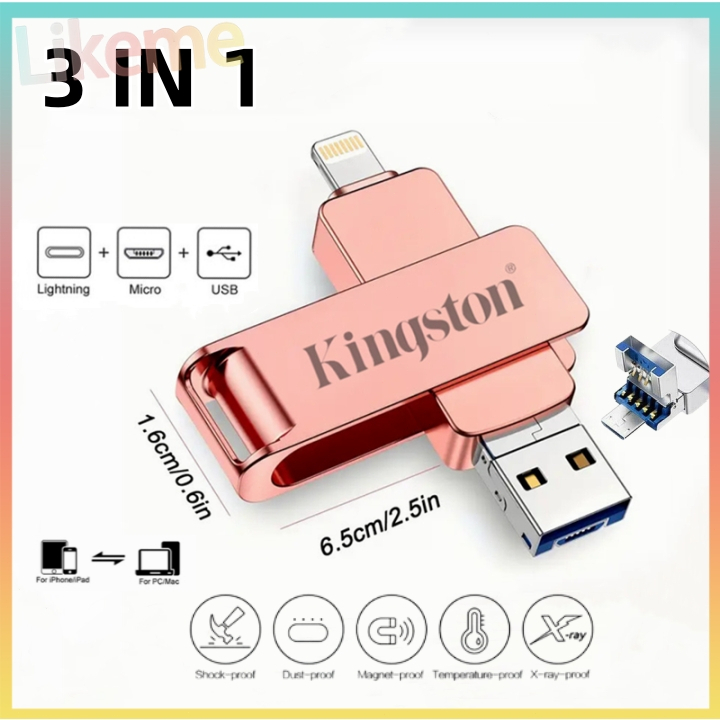 Pendrive OTG Kingston TypeC USB Flash Drive Iphone Pendrive Storage 3 ...