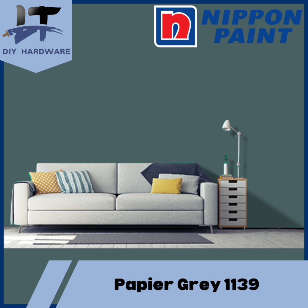 1L / 5L Nippon Paint Platone High Gloss Papier Grey 1139 Cat Minyak（For ...