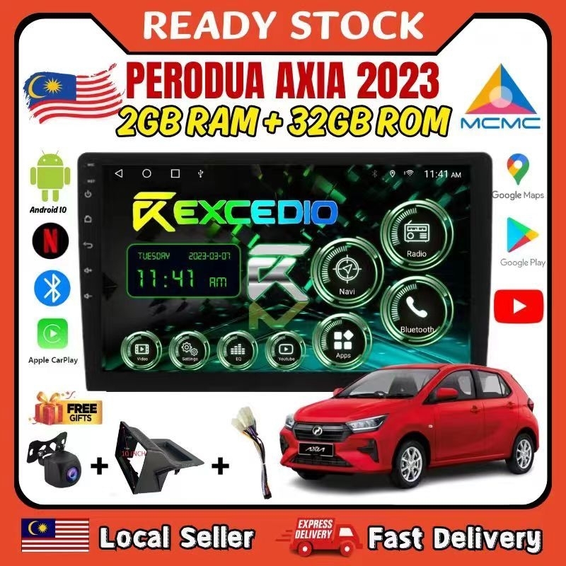 (Free Reverse Camera)1 Set Perodua Axia 2023-2024 Android Player QLED ...