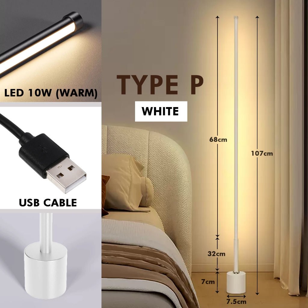 Modern Minimalist LED Floor Lamp Standing Lamp Study Lamp Lampu Tik-Tok ...