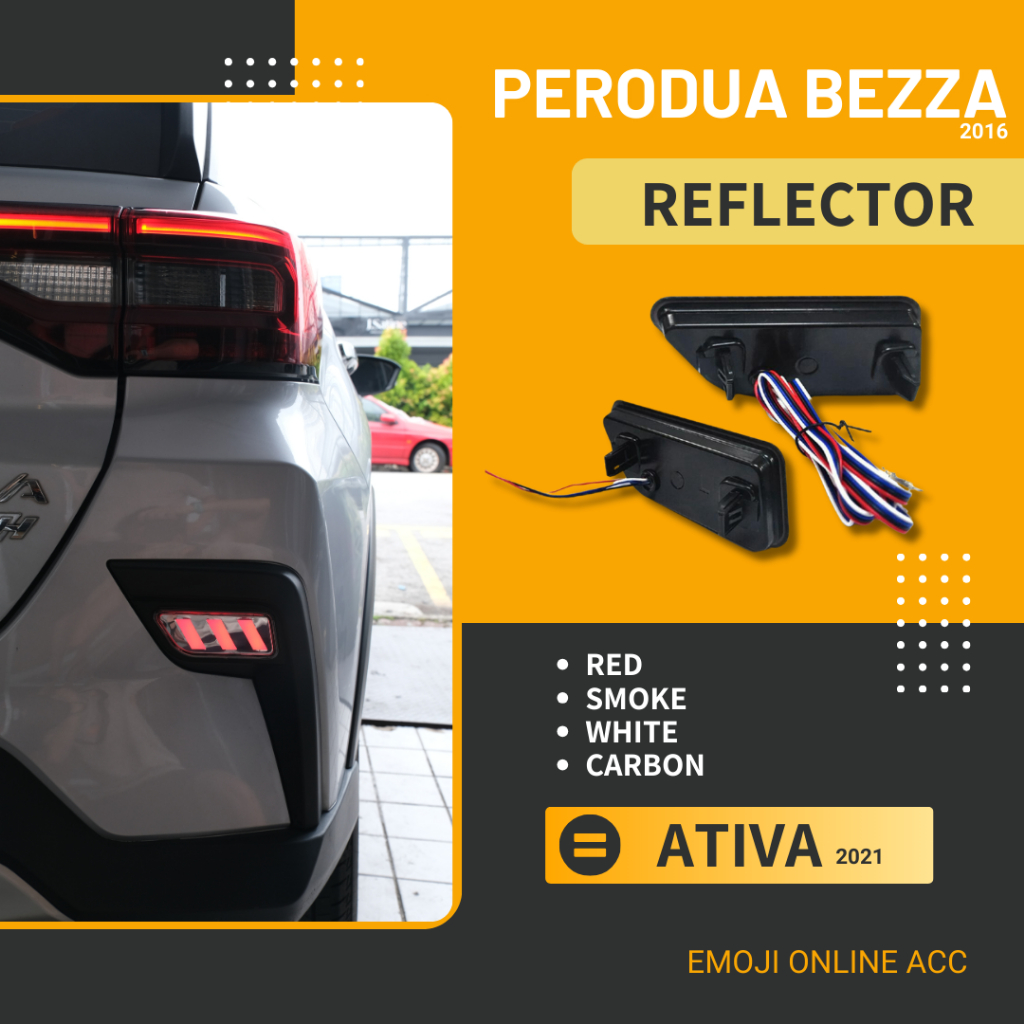 Perodua Bezza Ativa Rear Bumper Reflector Light LED Mustang Style ...