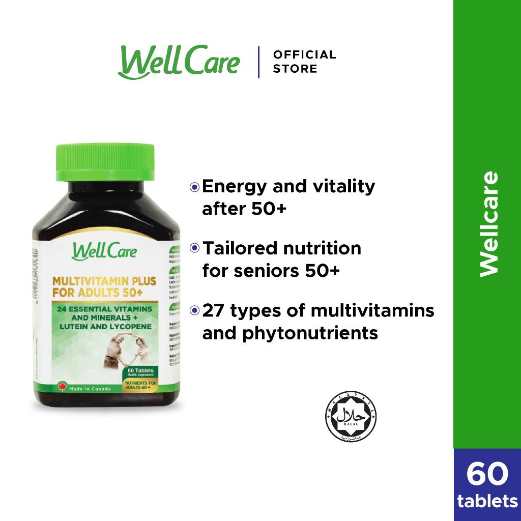 Truelifesciences WellCare Multivitamin Plus for Adults 50+ 60's ...