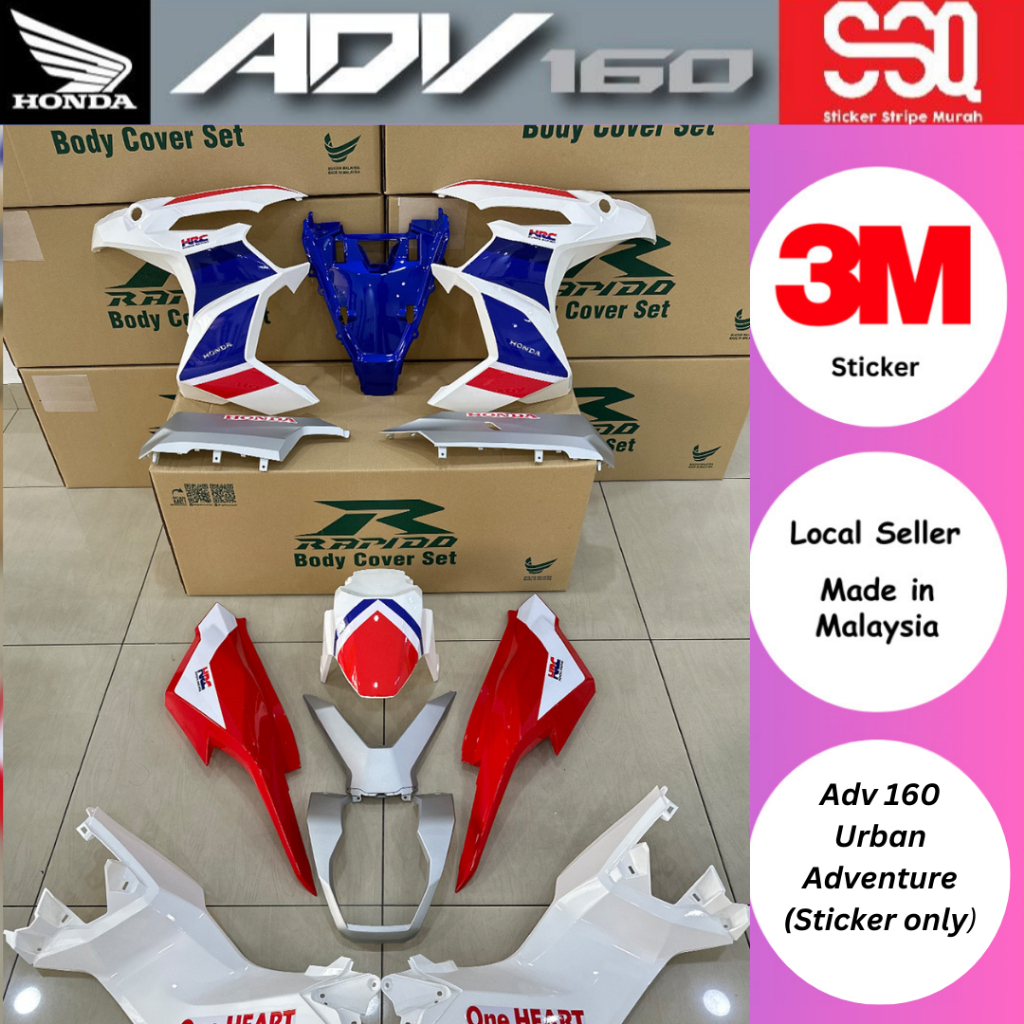 High Quality AAA Premium Sticker Stripe Honda ADV160 HRC Edition Cover ...