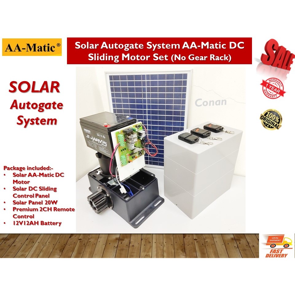 Solar AA-Matic DC Sliding Autogate Motor Set for 550kg Gate - No Gear Rack | Shopee Malaysia