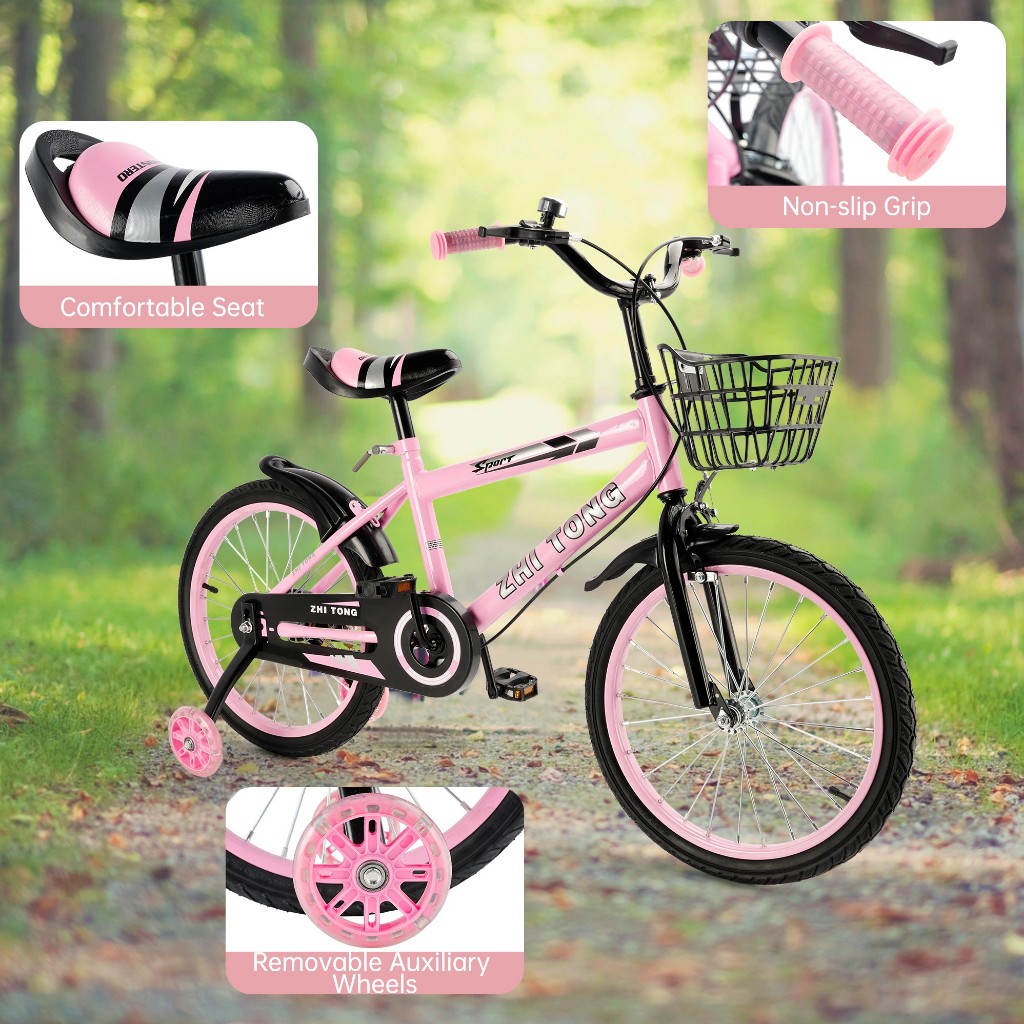 14/16 Inch Bicycle kids Princess pink /High carbon steel /Adjustable ...