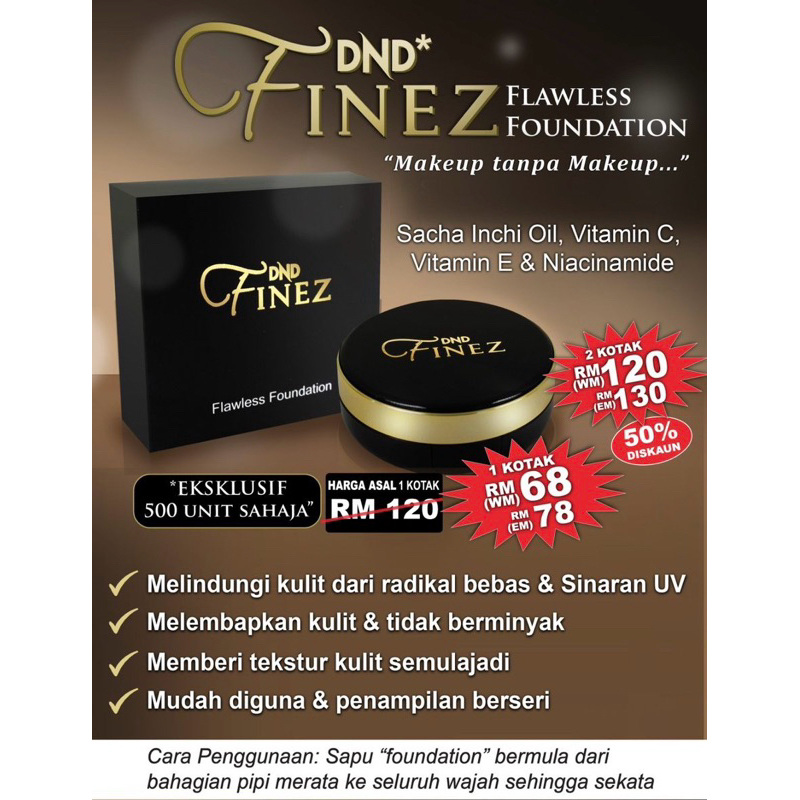 DND FINEZ FLAWLESS FOUNDATION | Shopee Malaysia