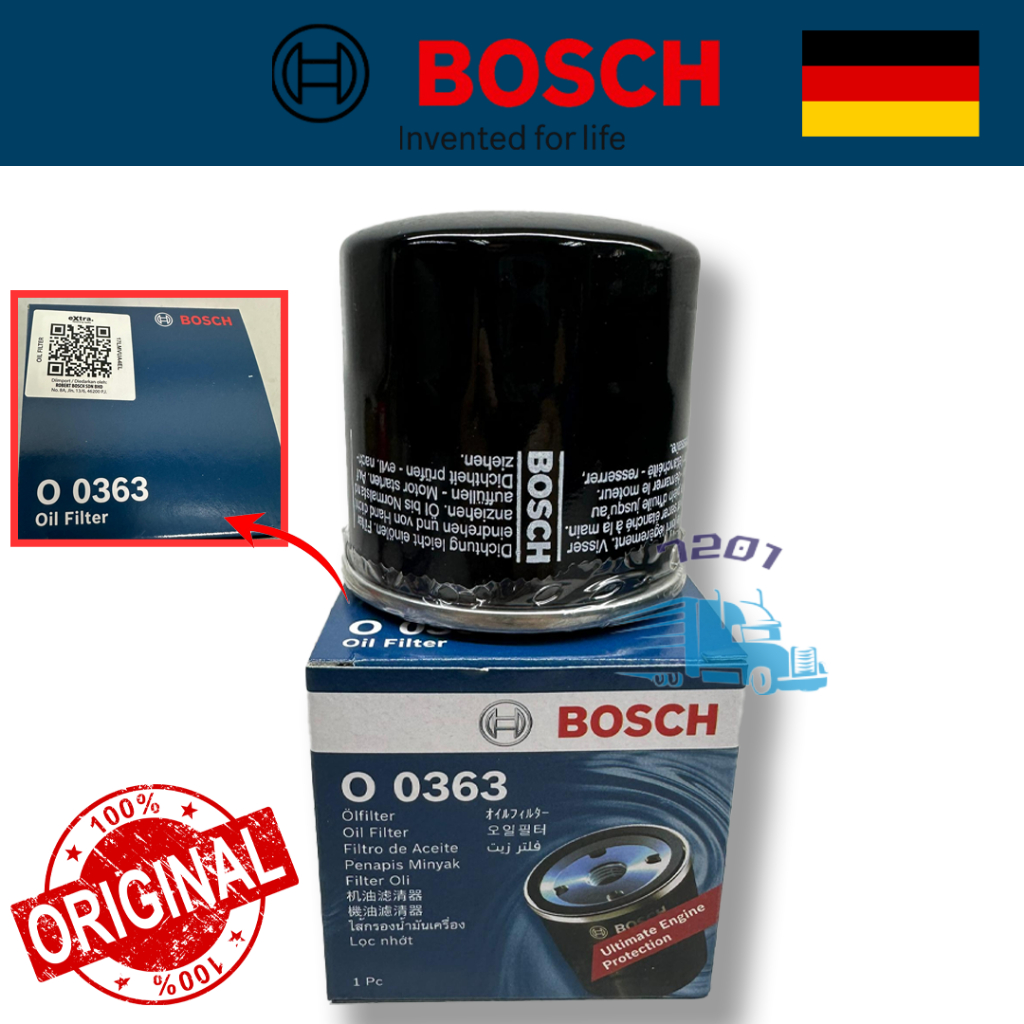 100% Original BOSCH Oil Filter Bezza, Axia, Aruz, Myvi (new 2018) O ...