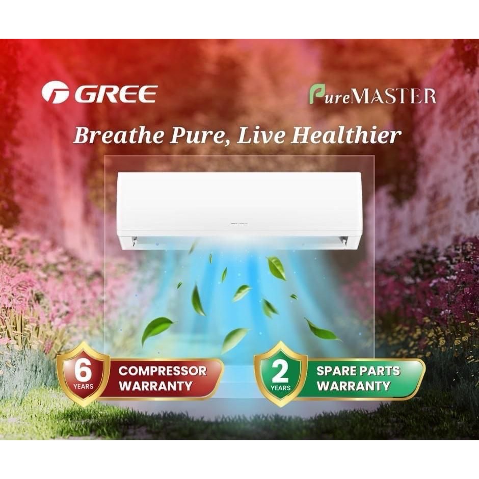 GREE PURE MASTER 1.0HP Non-Inverter (NEW MODEL) (GWC09AGBXA-K6NNA2B ...