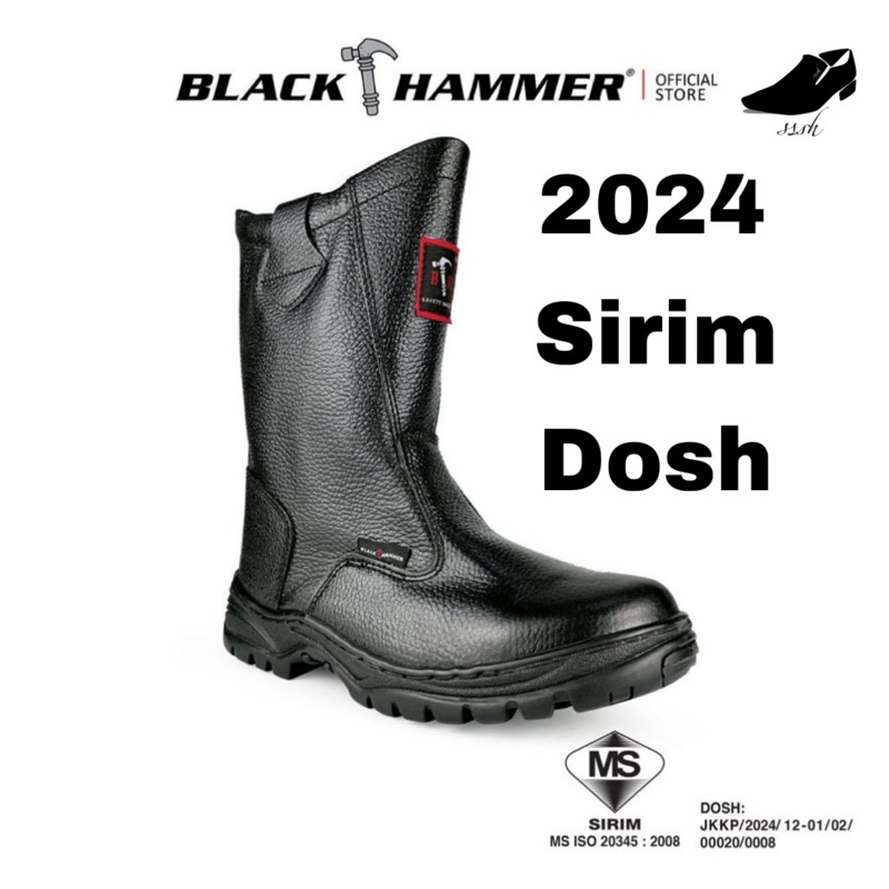ORIGINAL BLACK HAMMER SAFETY SHOES HIGH CUT GENUINE LEATHER - BH 2334 ...