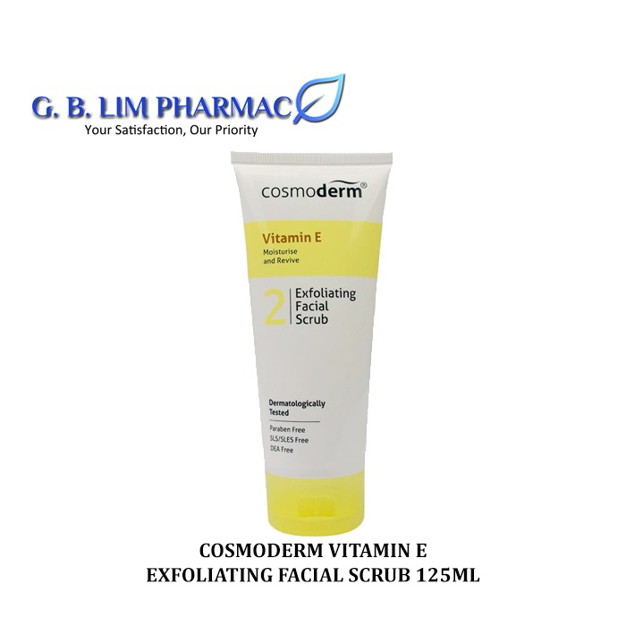 Cosmoderm Vitamin E Facial Scrub Anti Blackheads + Whiteheads 125ML ...