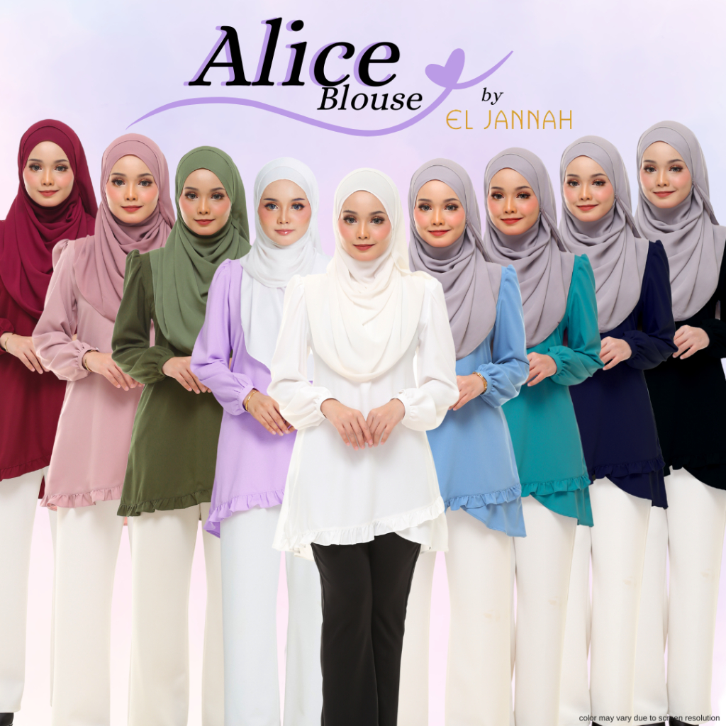 BLOUSE ALICE Muslimah Labuh - Plain Tunik Pastel Nursing Plus Size S ...