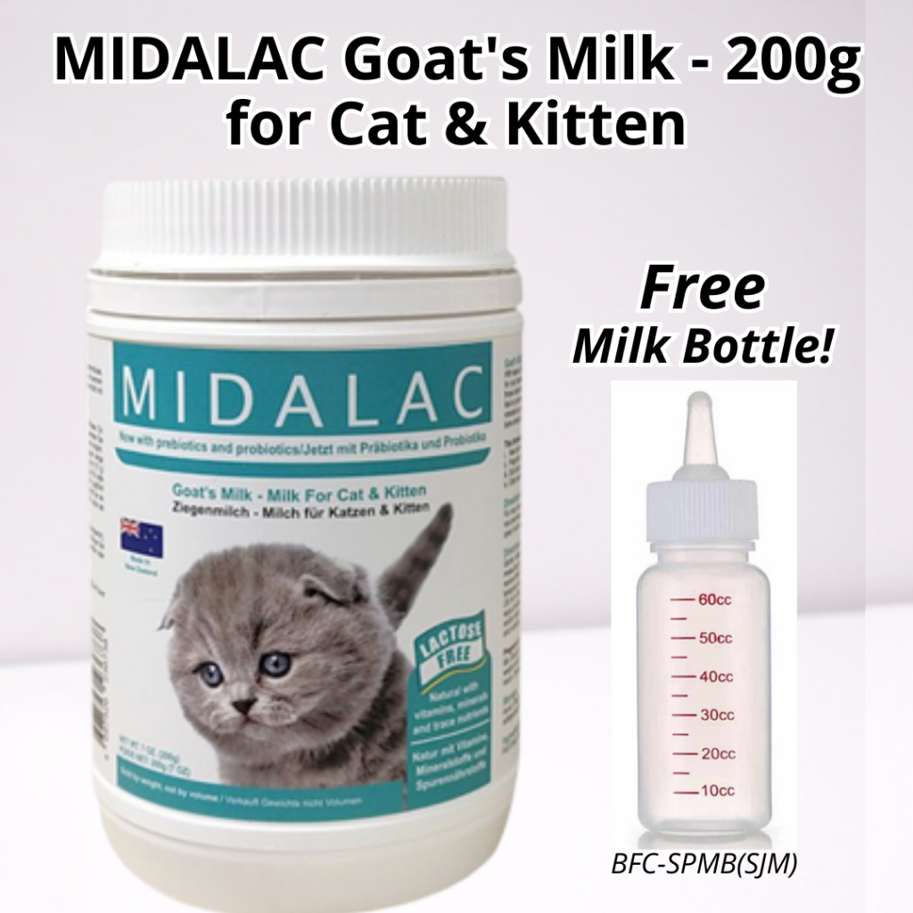 Midalac Goat's Milk for Kitten & Cat Food Replacement / Susu Kambing ...