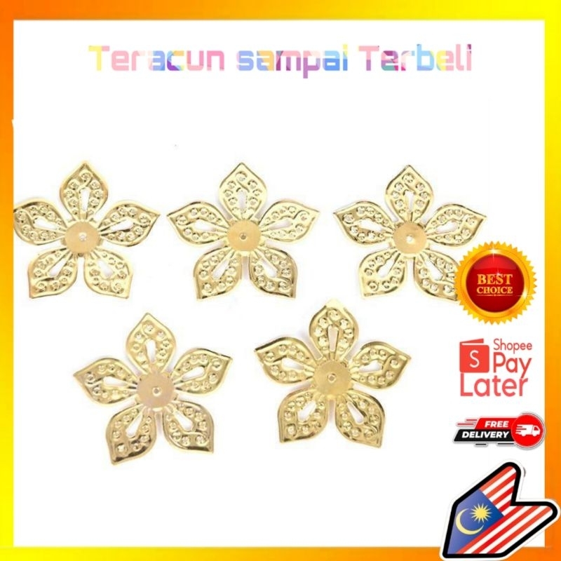(7 pcs) DOKOH BUNGA KERAWANG KLASIK DIY PERHIASAN CEKAK MERDEKA ...