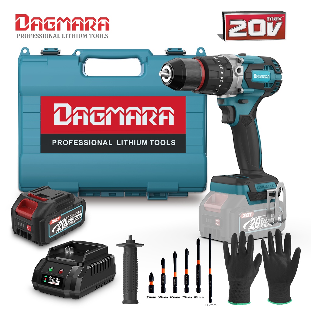 DAGMARA DCID01 Professional Cordless Screwdriver Drill Li-Ion (13mm/20V ...