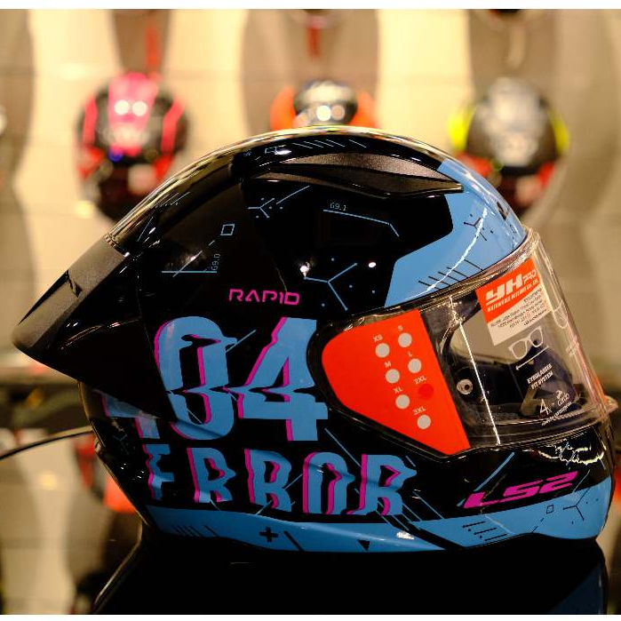 LS2 FF353 Rapid II Player Black Sky Blue Fullface Helmet (new) ready ...
