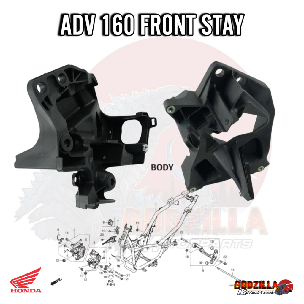 HONDA ADV 160 FRONT COVER STAY ORIGINAL 50311-K0W-NA0 / 50312-K0W-NA0 ...