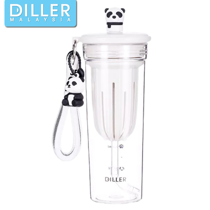 Diller Panda Tritan Water Juice Bottle CUP with Straw & Cover D2442 ...