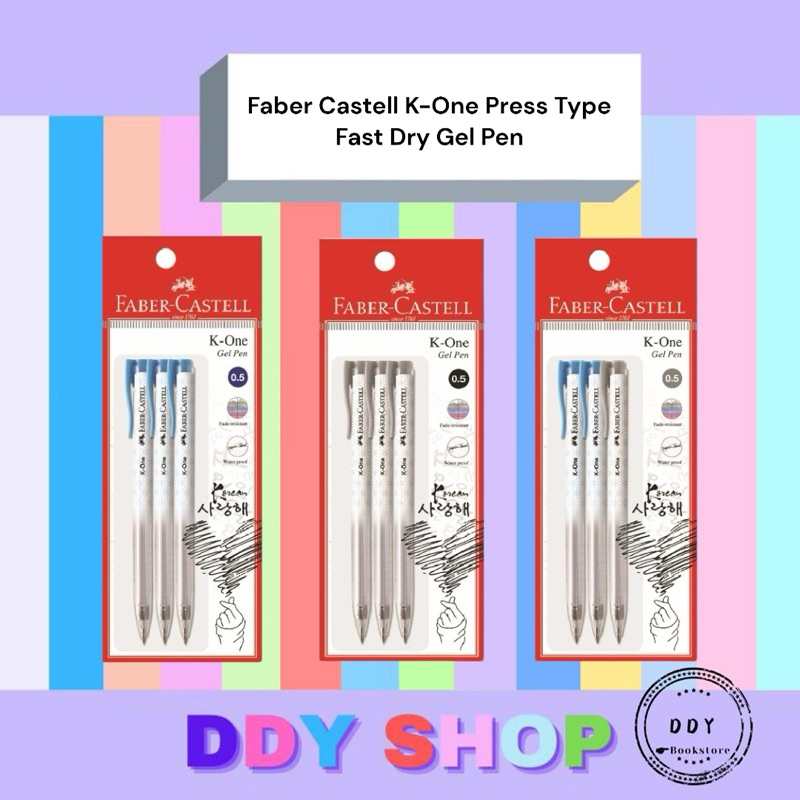 Faber Castell K-One Press Type Fast Dry Gel Pen (3pcs Set) | Shopee ...