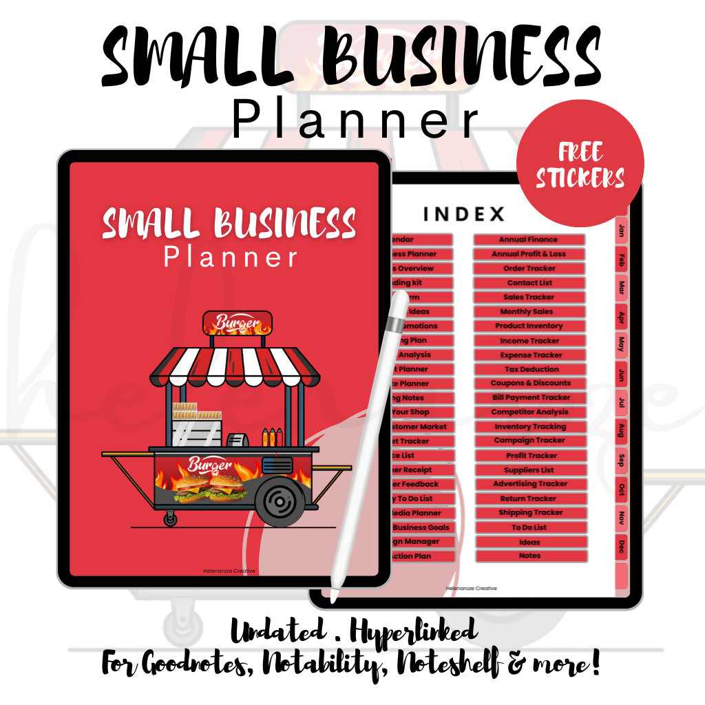 Small Business Planner Hyperlinked, Digital Planner, Planner, Undated ...