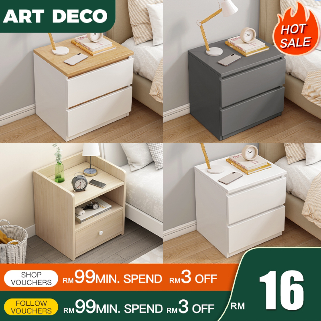 Side Table with Drawer Bedside Table Meja Kecil Tepi Katil Side Table ...