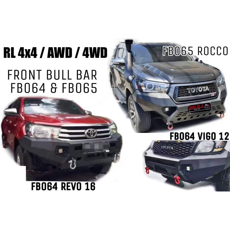 BULLTEC Toyota hilux vigo revo rocco rogue Front bull kangaroo bumper ...