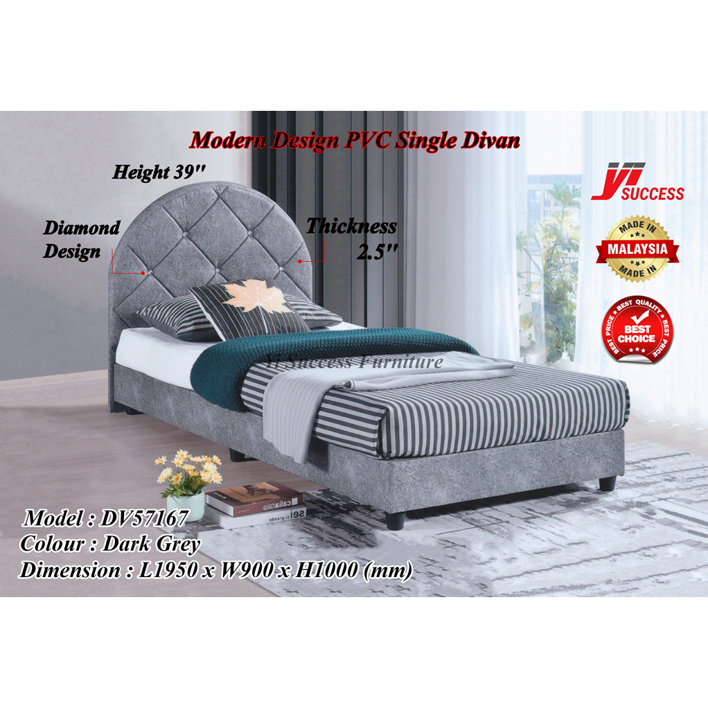 Yi Success Modern Design Velvet Fabric Single Bed Frame / Single Divan ...