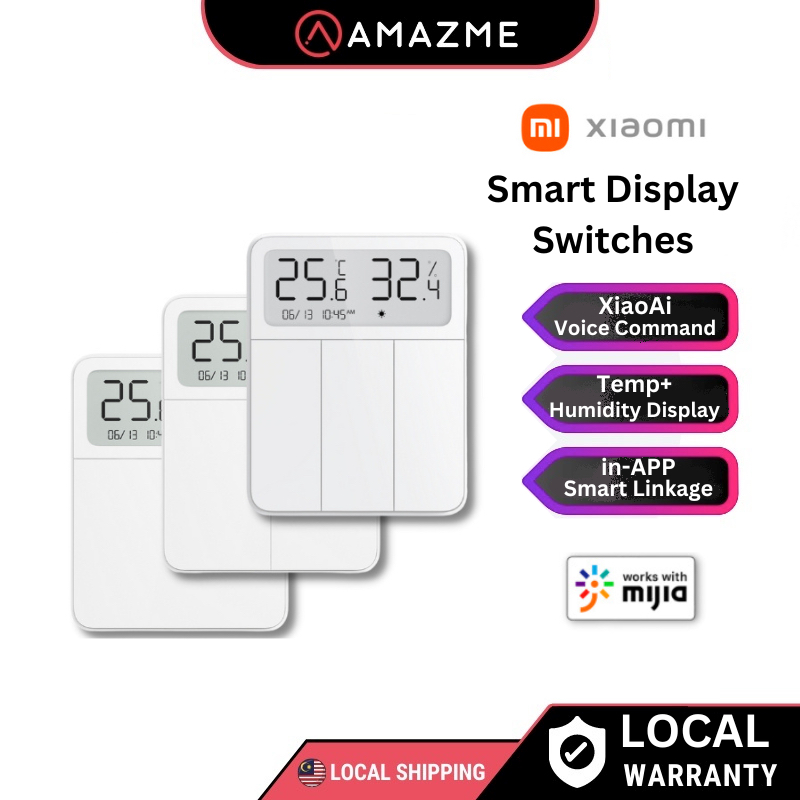 Xiaomi Mijia 3 in 1 Smart Screen Display Switches Voice Control Switch ...
