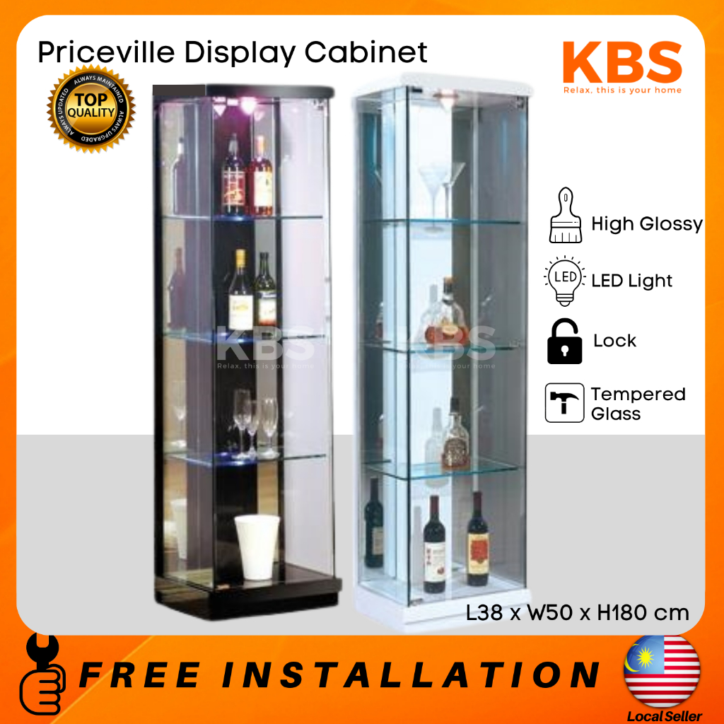 (FREE Installation+Delivery) KBS PRICEVILLE LED Glass Display Cabinet ...