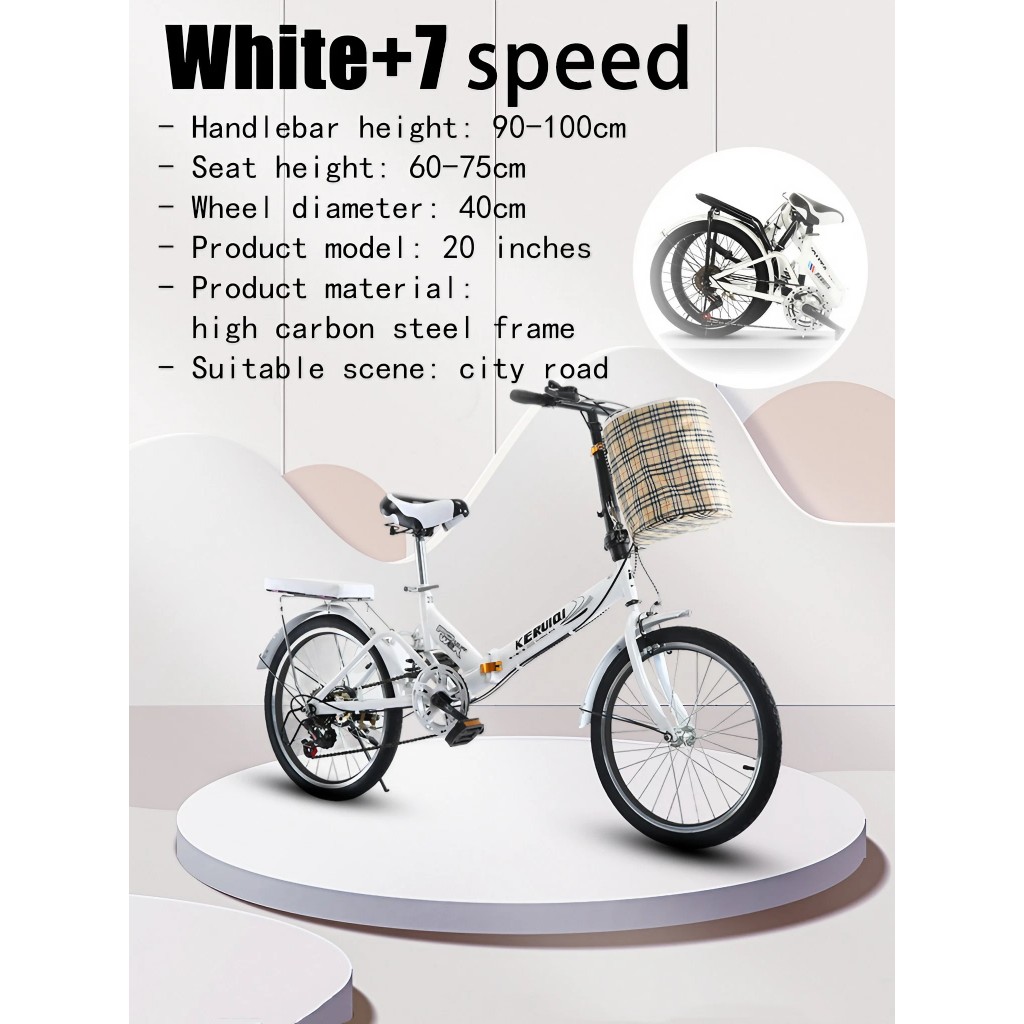 🔥Hot spot sale🔥20 inch folding bike,7-speed bicycle,basikal dewasa,basikal lipat dewasa,Variable ...