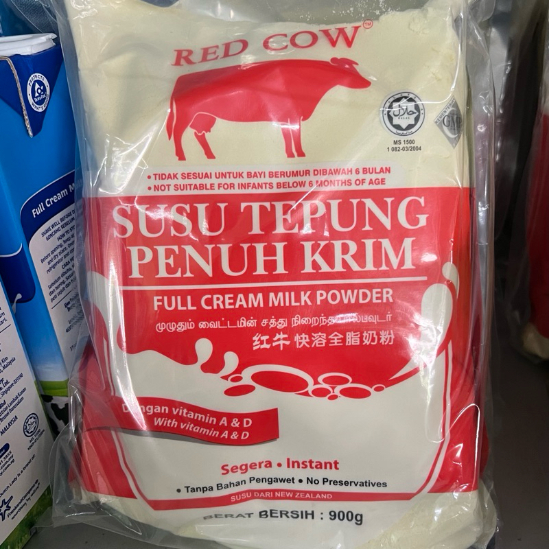 Red Cow Susu Tepung Penuh Krim/ Full Cream Milk Powder 900g Susu untuk ...