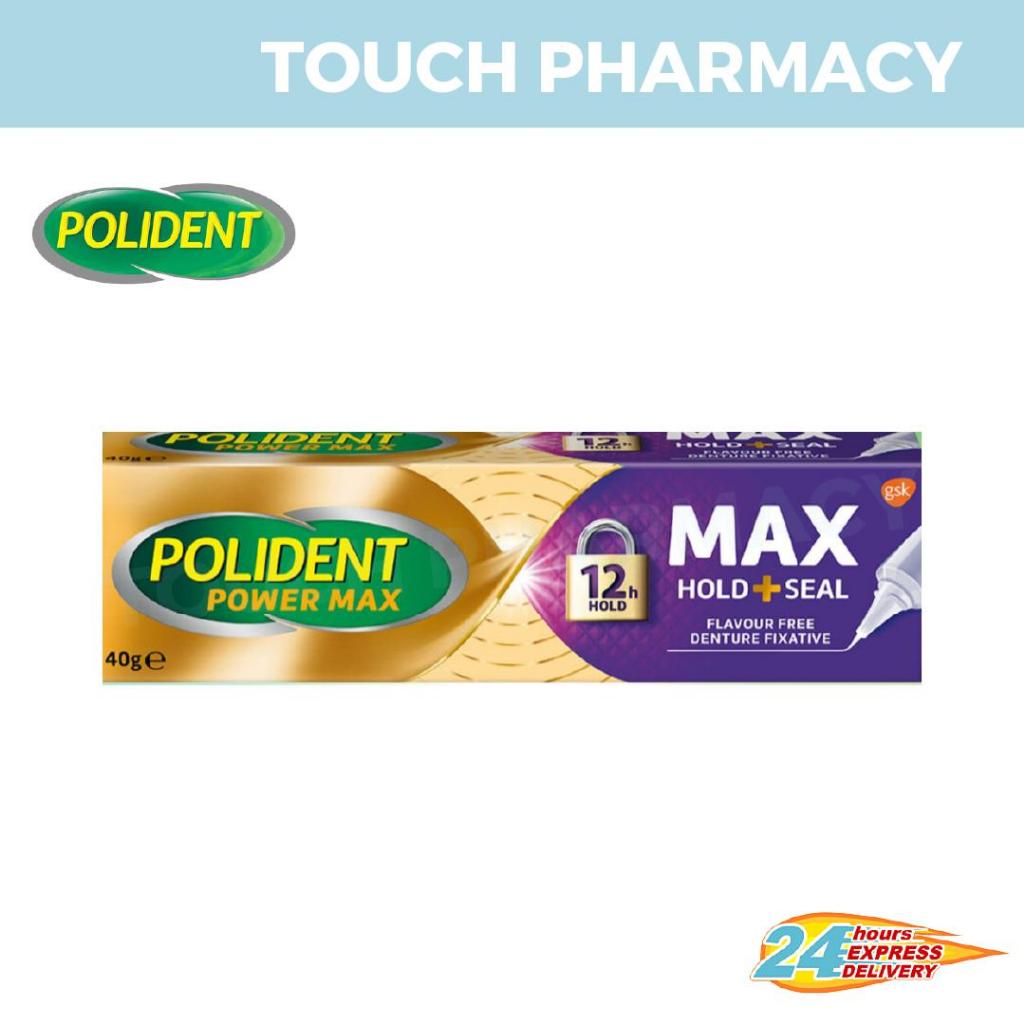 POLIDENT Power Max - Denture Adhesive Cream Max Hold + Seal 40G ...